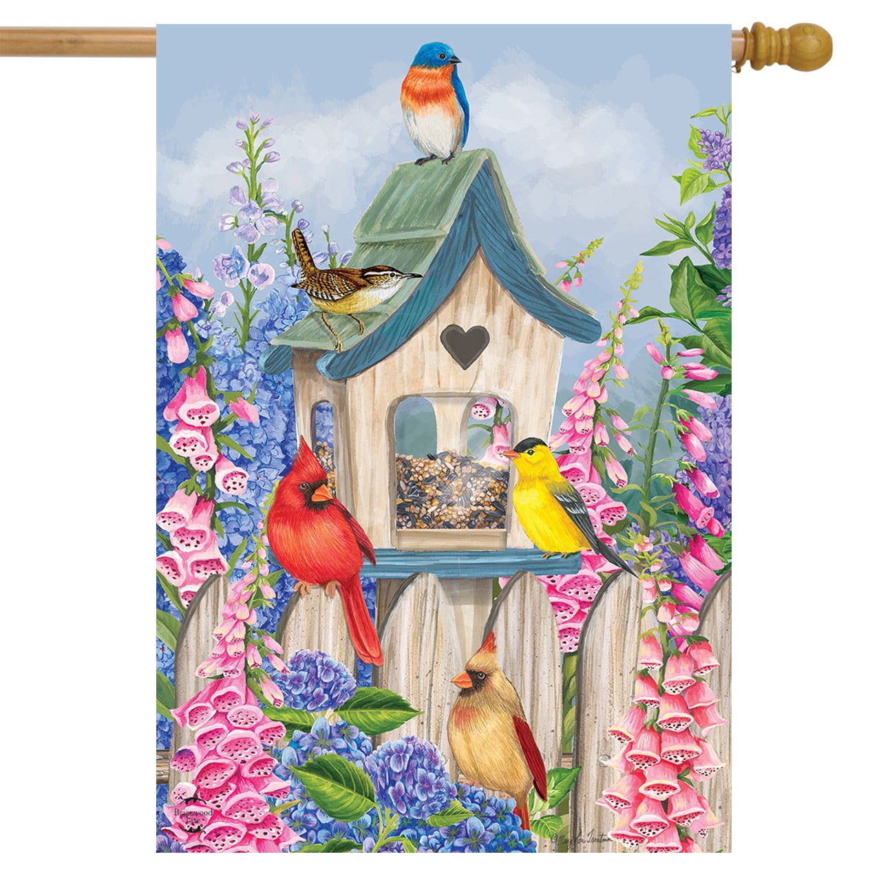 Briarwood Lane Birds of Spring Floral House flag - Walmart.com