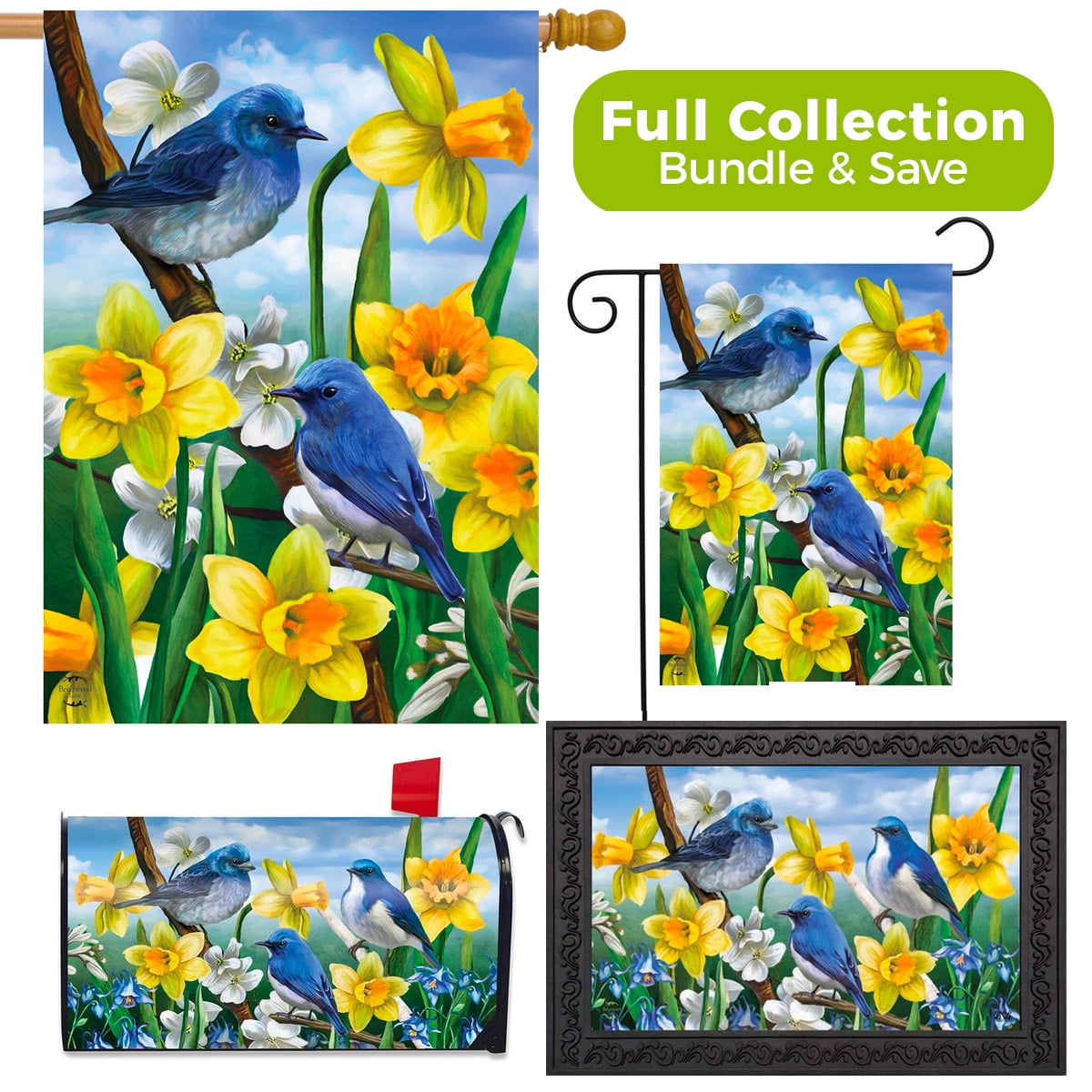 Briarwood Lane Bluebirds And Daffodils Spring Design Collection ...