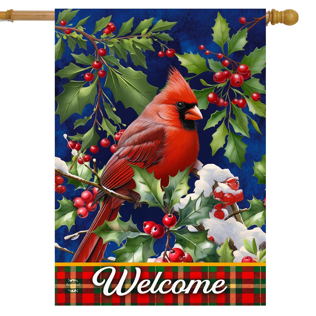 Briarwood Lane Cardinal and Holly House Flag - Walmart.com