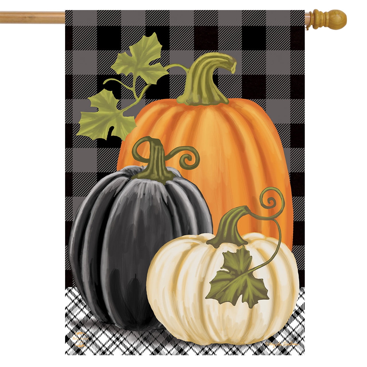 "Briarwood Lane Large Outdoor Fall Yard Garden Banner - Checkered ...