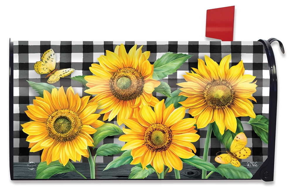 Briarwood Lane Checkered Sunflowers Magnetic Standard Size Summer ...