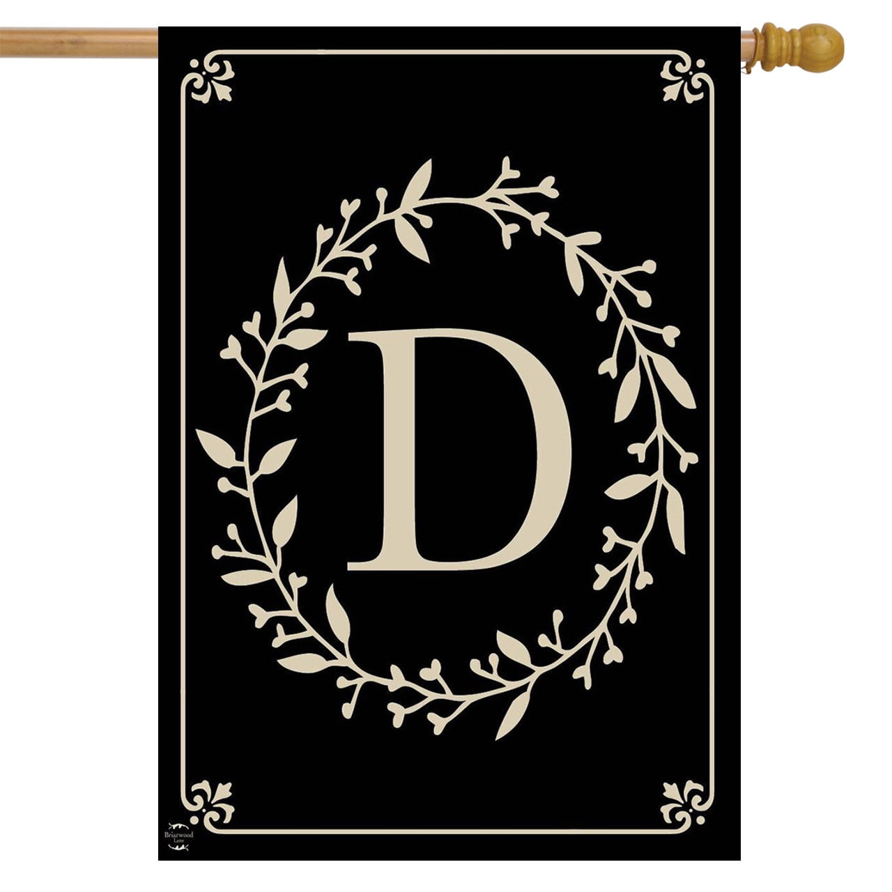 Briarwood Lane Classic Monogram Letter D Double-Sided House Flag ...