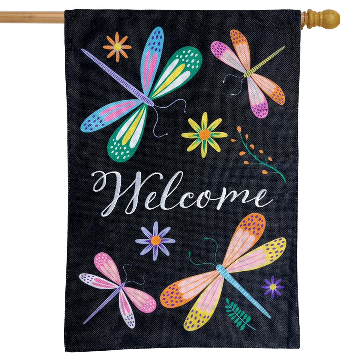 Briarwood Lane Colorful Dragonflies Spring Burlap House Flag - Walmart.com