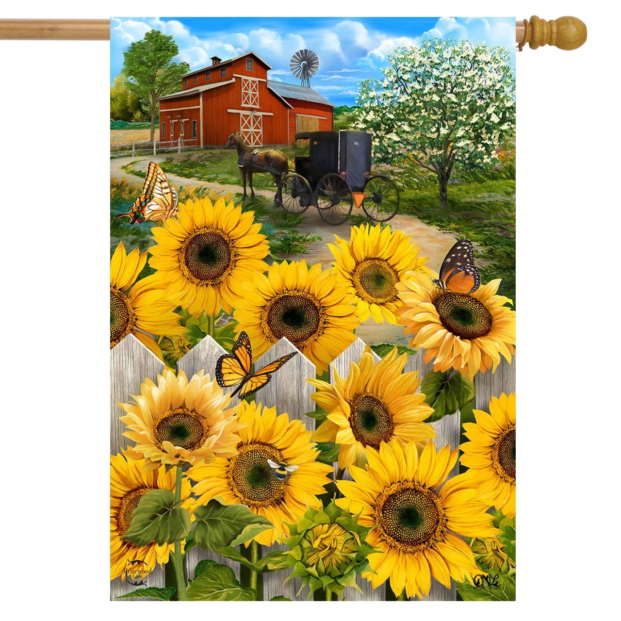 Briarwood Lane Country Sunflowers Summer House Flag - Walmart.com