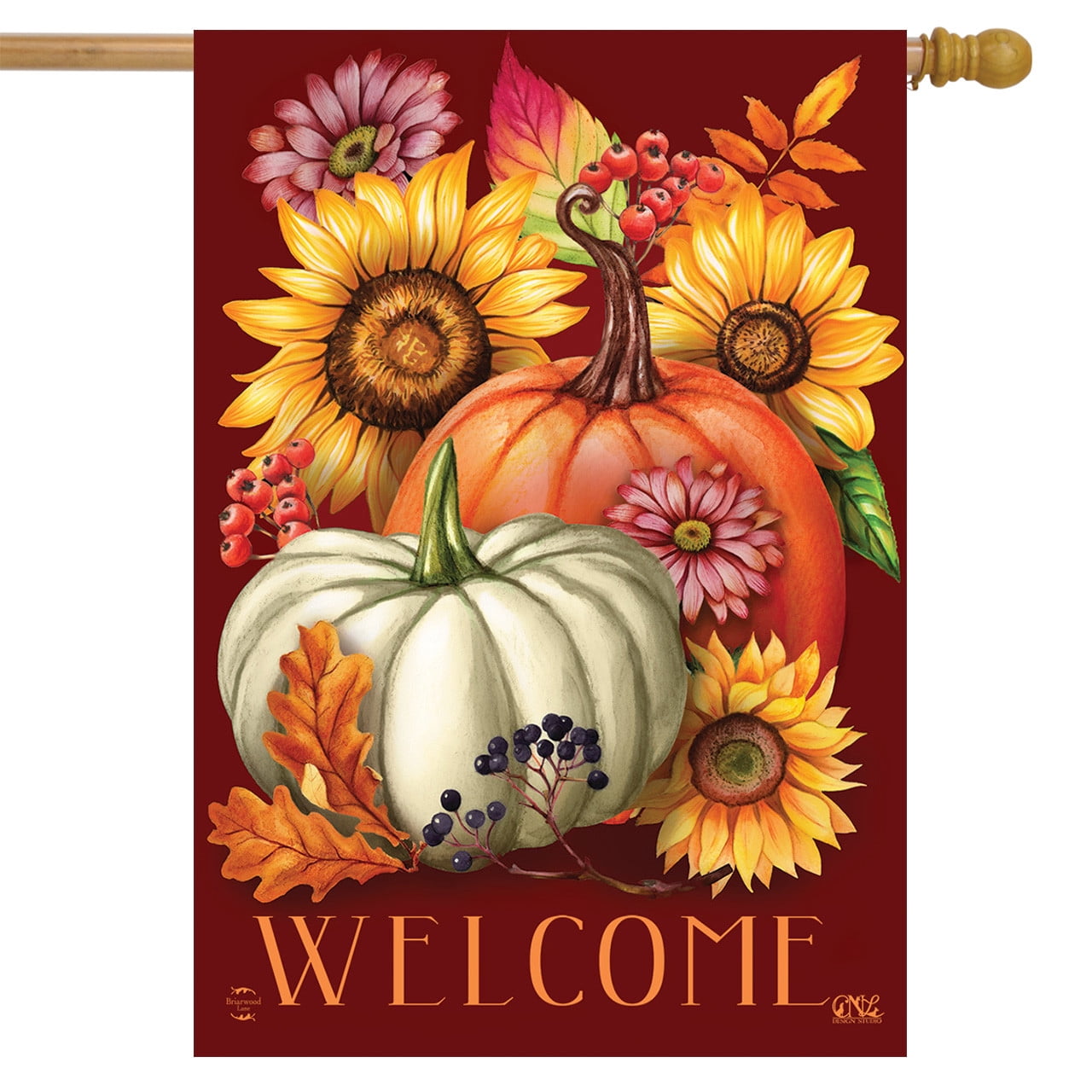 Briarwood Lane Fall Beauty Floral House Flag - Garden, Yard, Outdoor ...