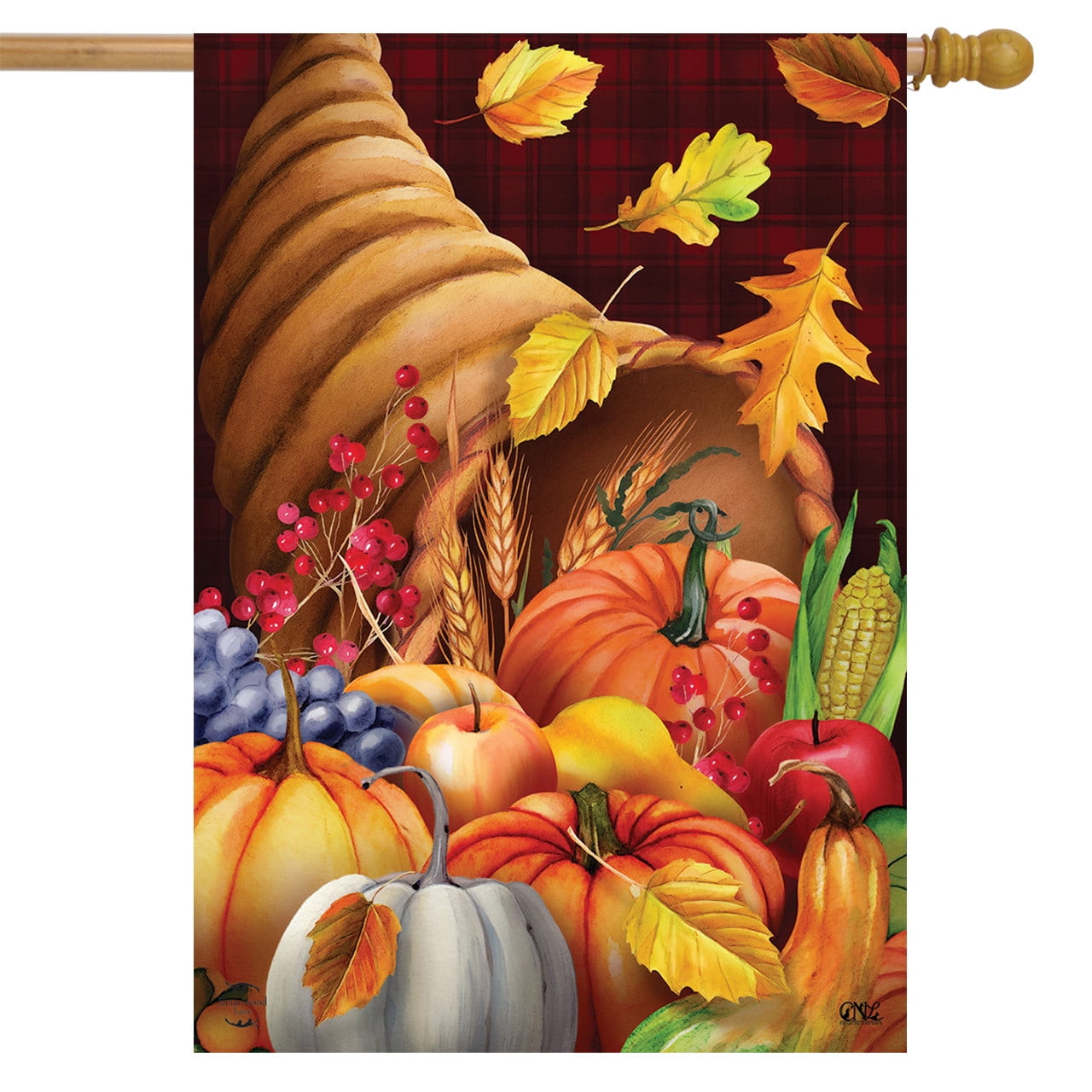 Briarwood Lane Fall Bounty Cornucopia Holiday House Flag - Walmart.com