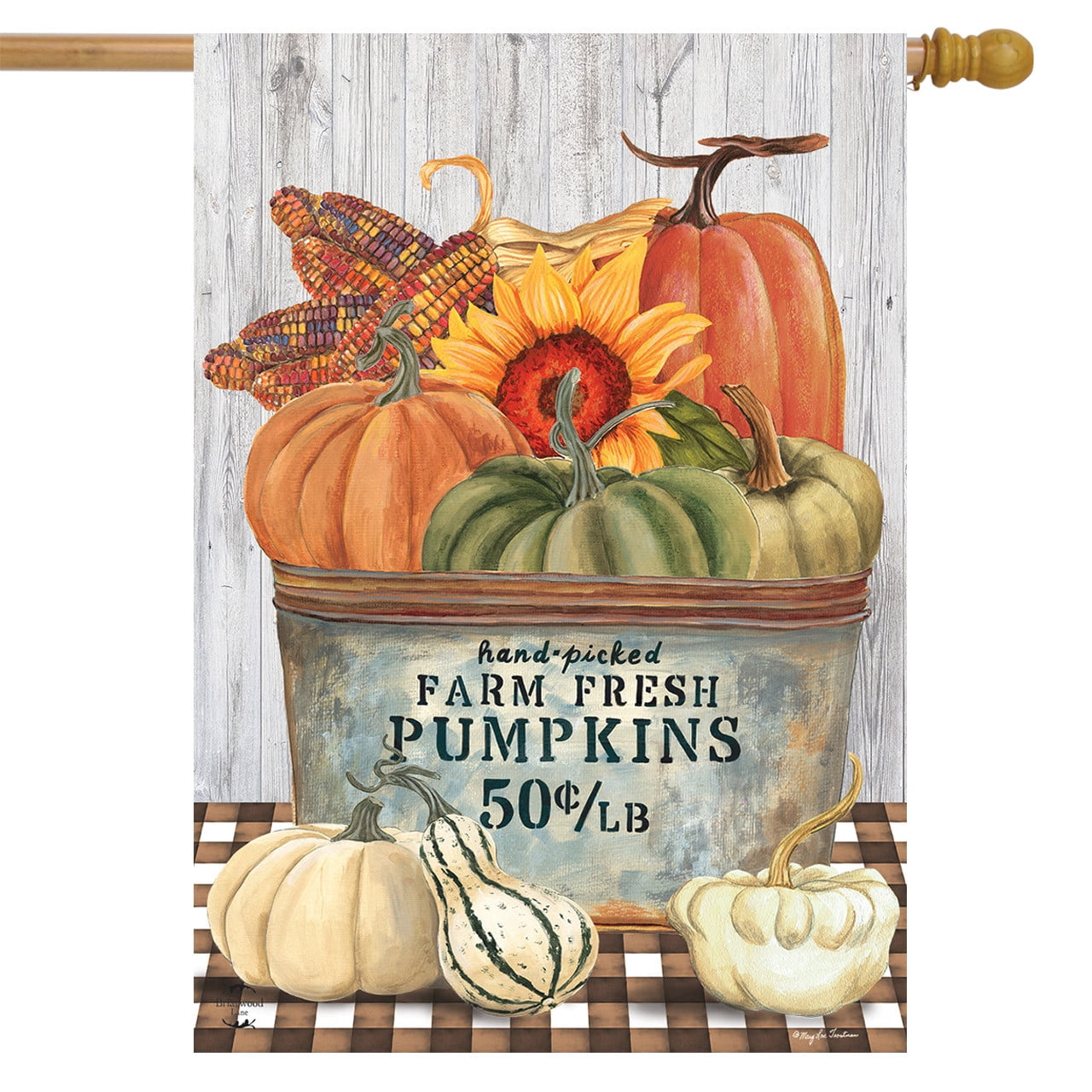 Briarwood Lane Farm Fresh Bushel Autumn House Flag - Walmart.com
