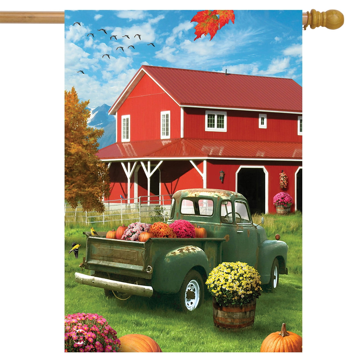 Briarwood Lane Farm Fresh Mums Autumn House Flag - Walmart.com