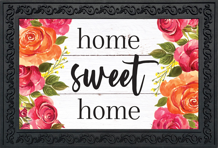 Briarwood Lane Farmhouse Home Sweet Home Floral Doormat - Walmart.com