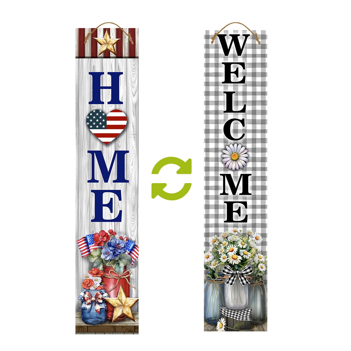 Briarwood Lane Farmhouse Mason Jars Pine Reversible Porch Leaner ...