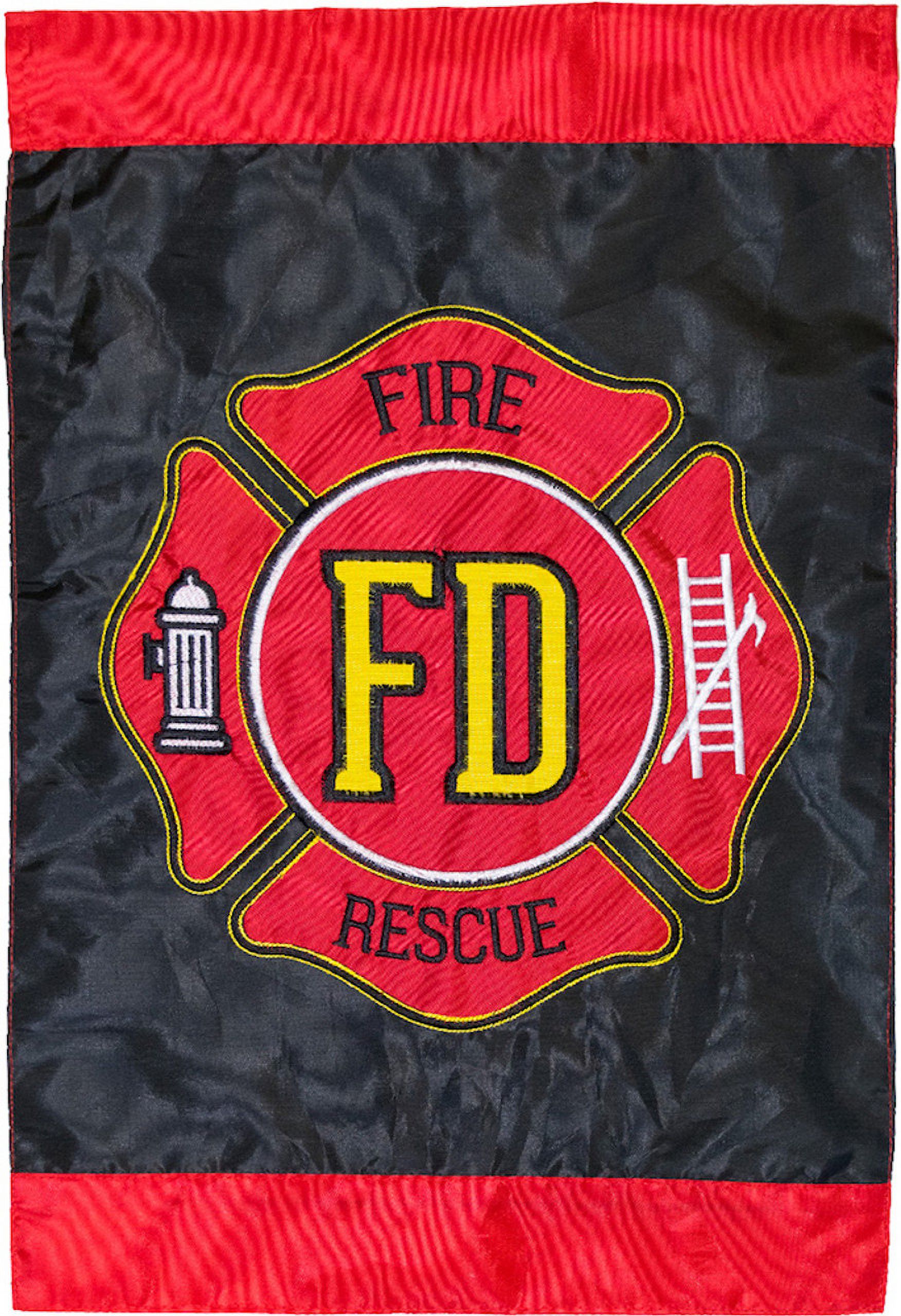 Briarwood Lane Fire Department Applique & Embroidered House Flag ...