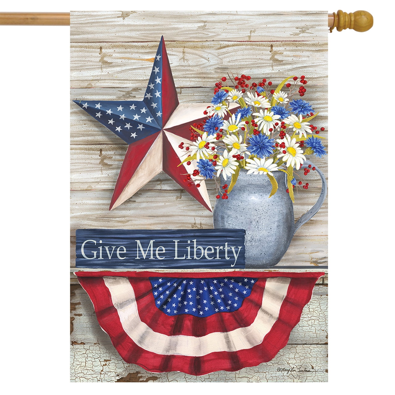 Briarwood Lane Give Me Liberty Patriotic House Flag - Walmart.com