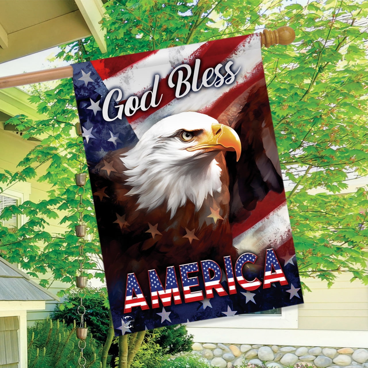 Briarwood Lane God Bless America Eagle Patriotic House Flag - Walmart.com