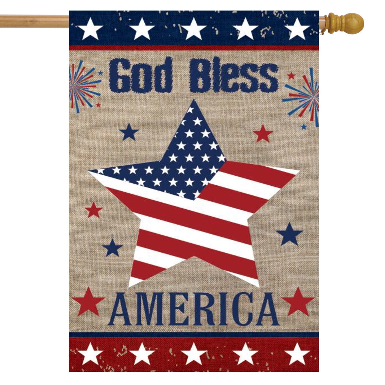 Briarwood Lane God Bless America Star Burlap House Flag - Walmart.com