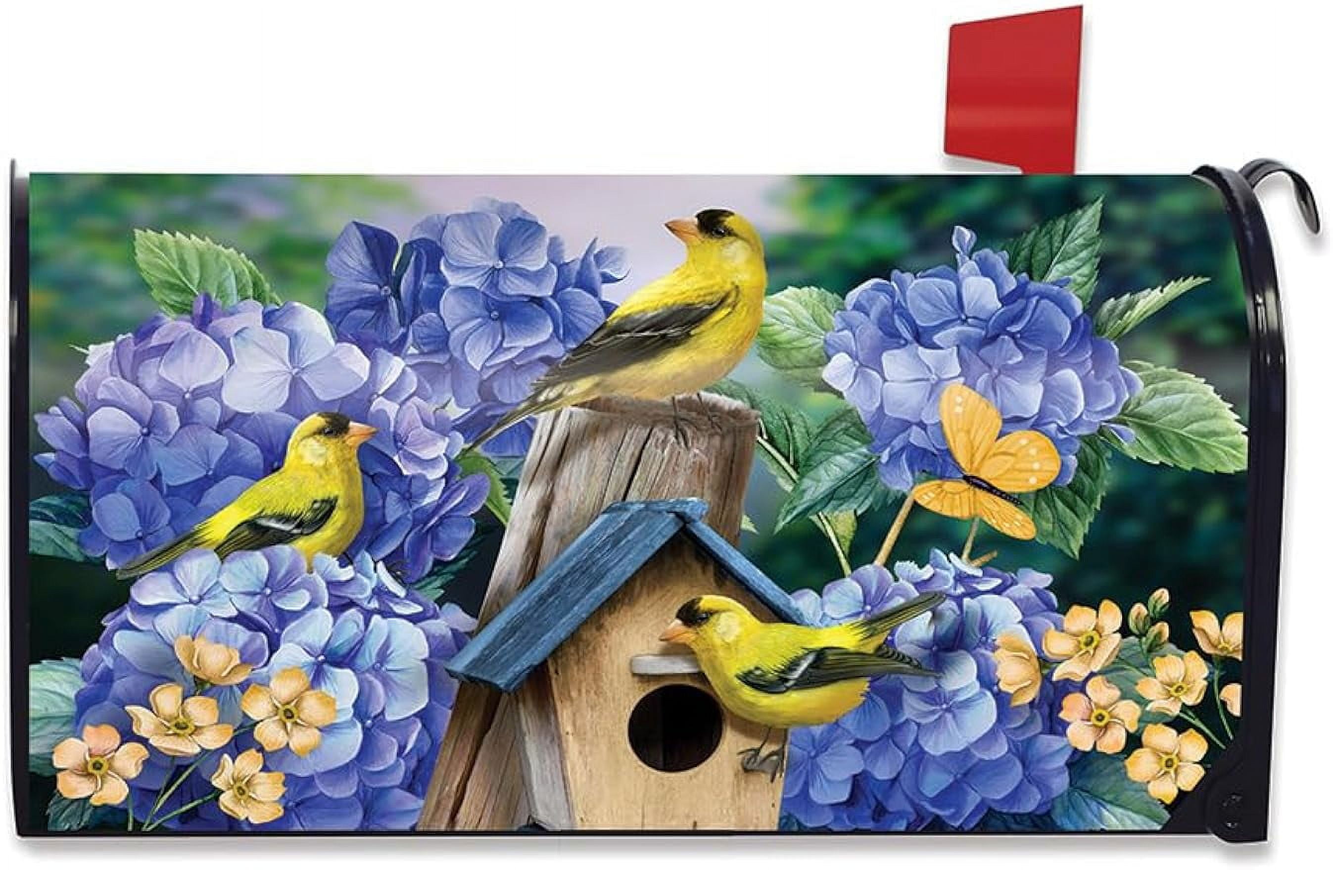 Briarwood Lane Goldfinches and Hydrangea Spring Mailbox Cover ...