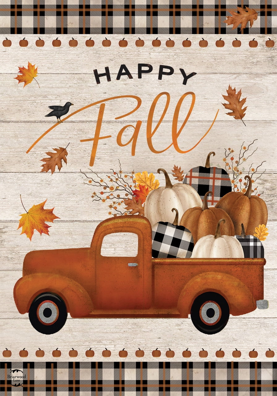Briarwood Lane Happy Fall Pickup Truck, Small Decorative Outdoor Garden ...