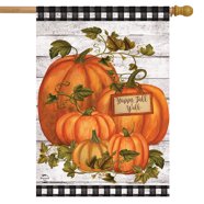 Evergreen Flag Fall Pumpkin Harvest House Flag - Walmart.com