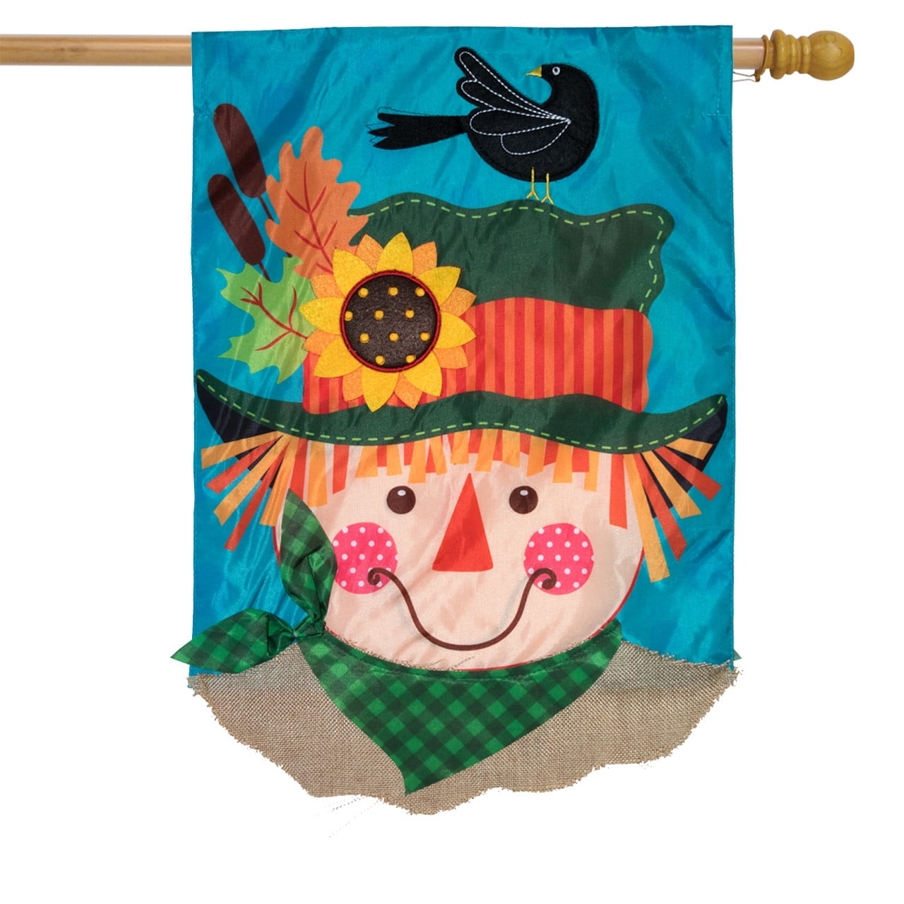 Briarwood Lane Harvest Scarecrow Fall Applique House Flag - Walmart.com