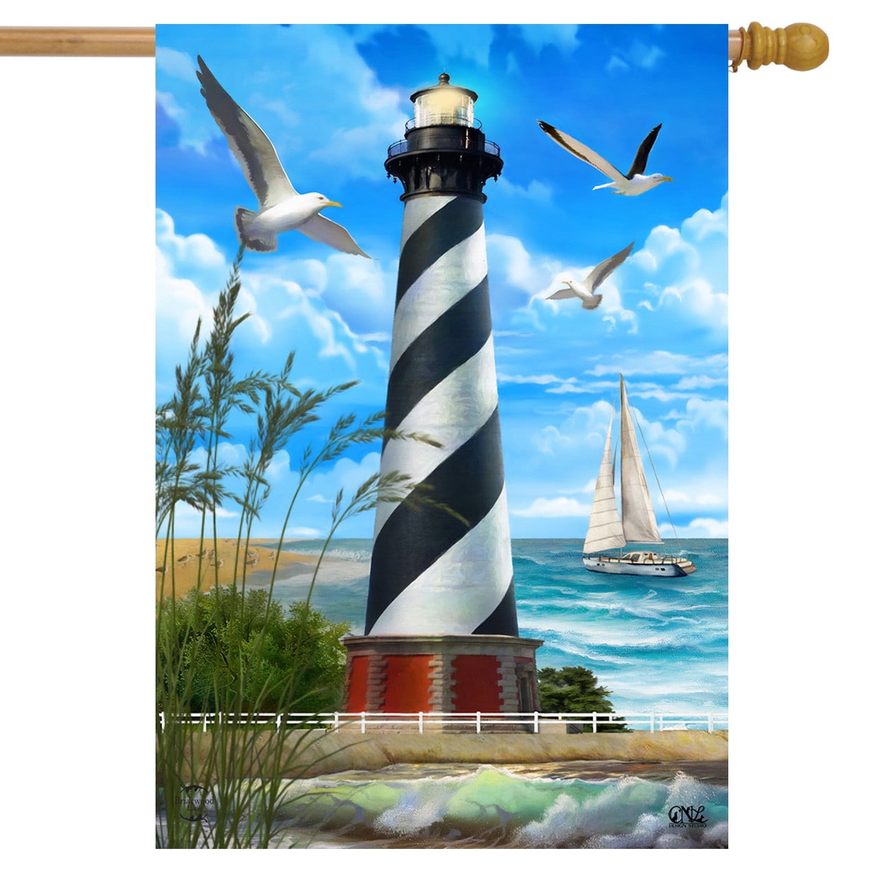 Briarwood Lane Hatteras Lighthouse Summer House Flag - Walmart.com