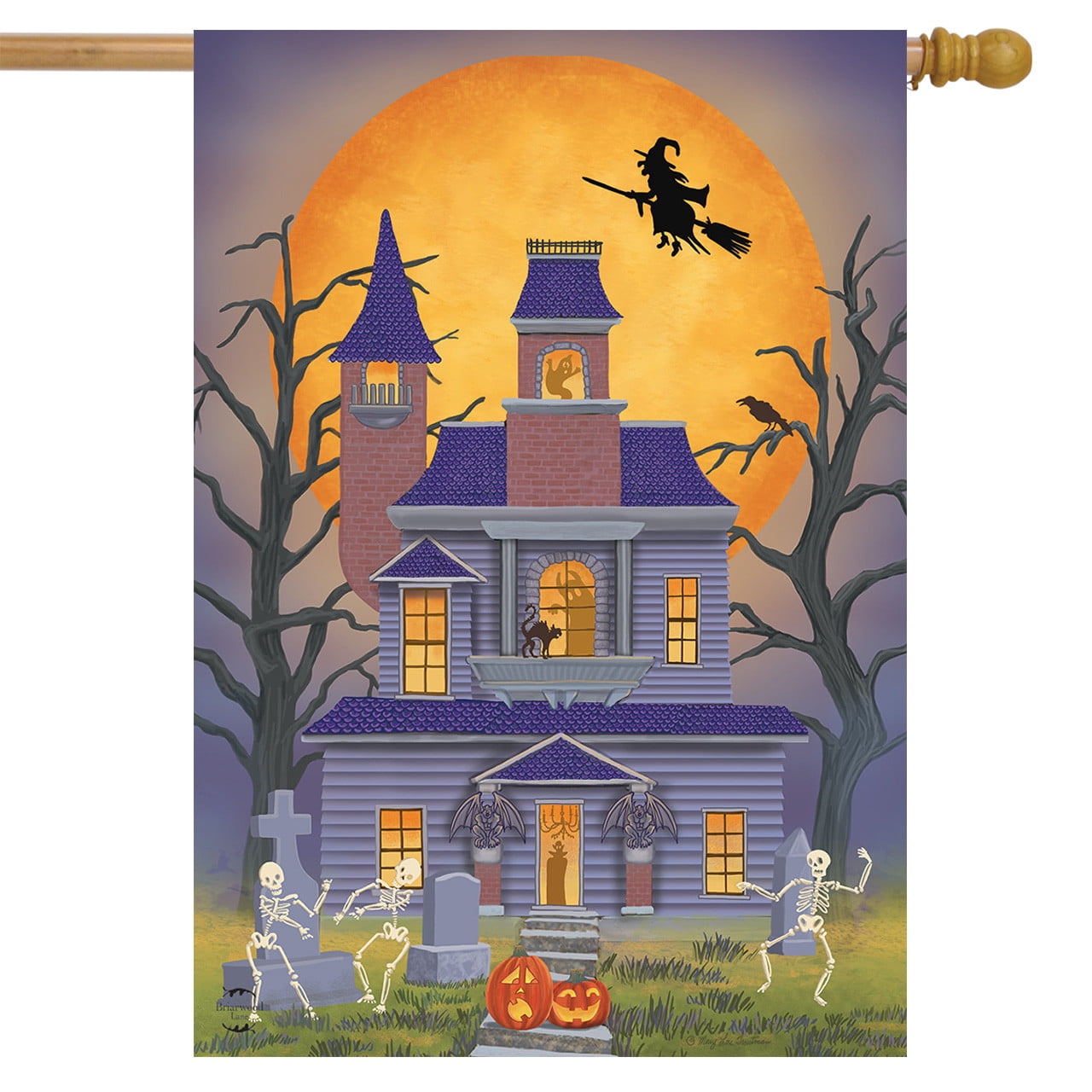 Briarwood Lane Haunted House Party Halloween House Flag - Walmart.com
