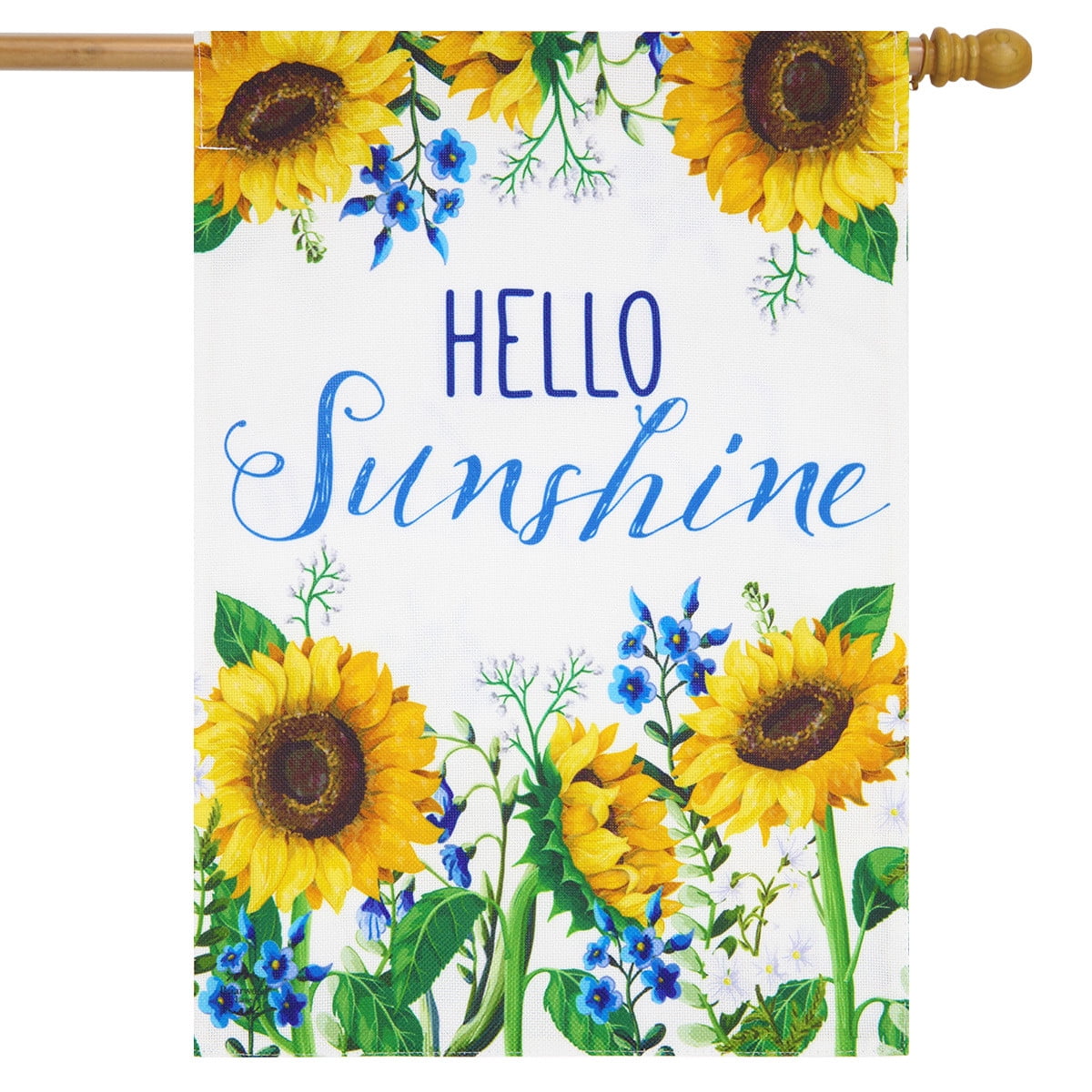 Briarwood Lane Hello Sunshine Summer Burlap House Flag - Walmart ...