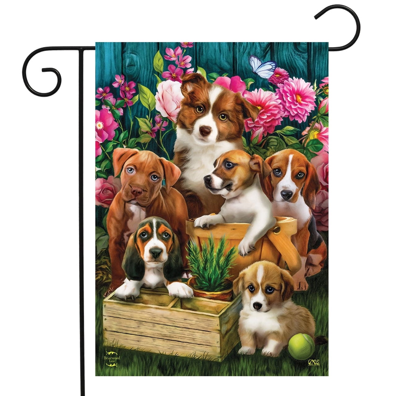 Briarwood Lane In the Garden Dogs Spring Garden Flag - Walmart.com