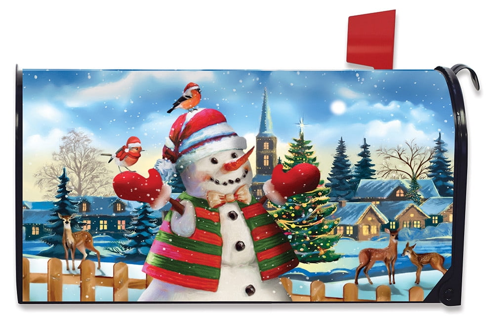 Briarwood Lane Magnetic Standard Size Xmas Holiday Winter Mailbox Cover ...