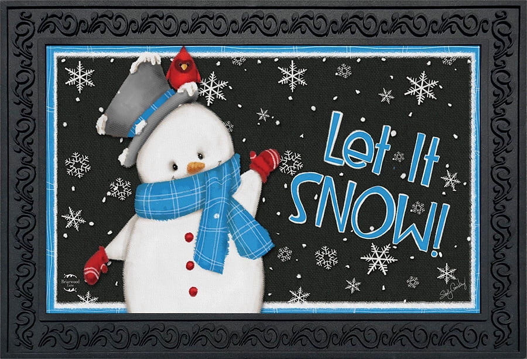 "Briarwood Lane Seasonal Outdoor Welcome Mat - Jolly Winter Snowman ...