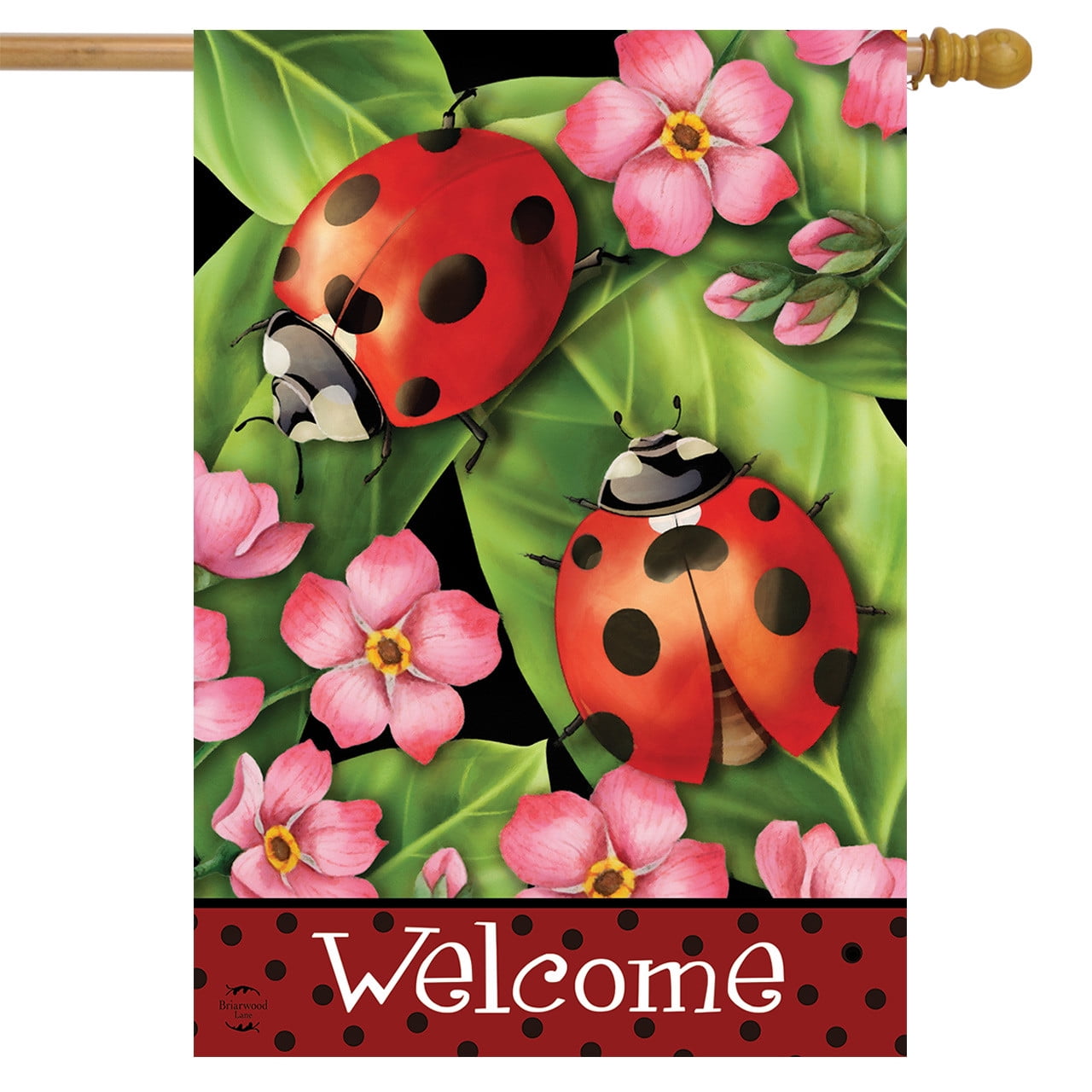 Briarwood Lane Outdoor Large Decorative Garden Flag - Ladybugs on ...