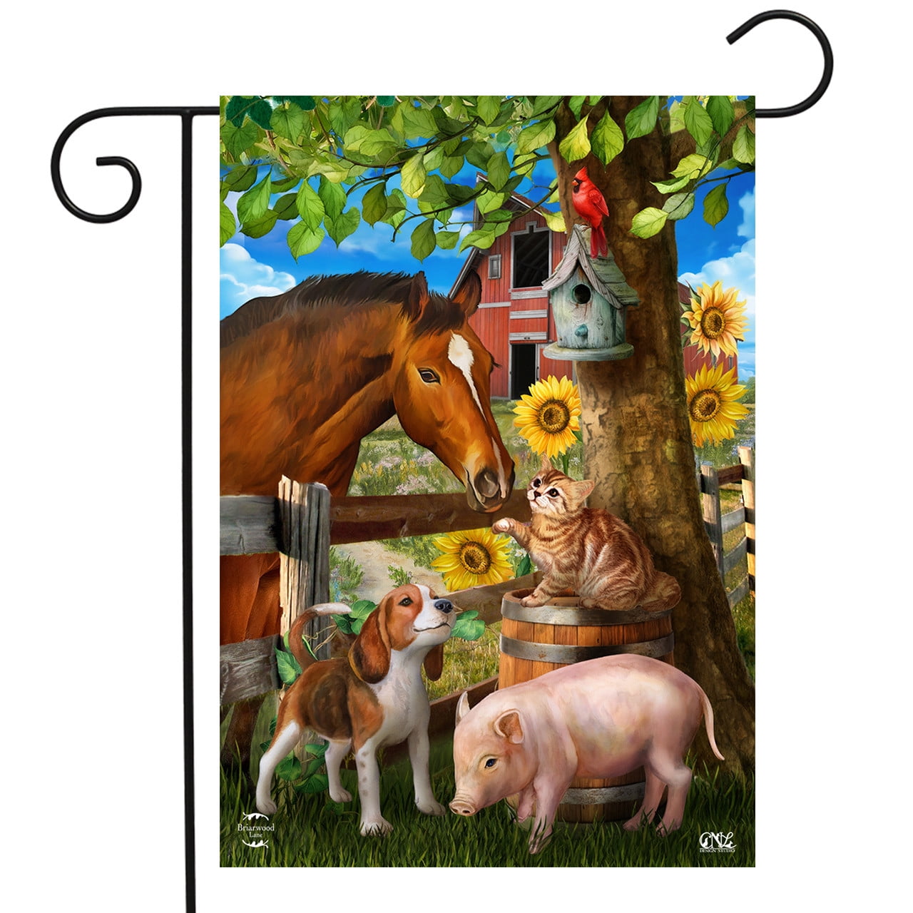 Briarwood Lane Making Friends Farm Animals Garden Flag - Walmart.com