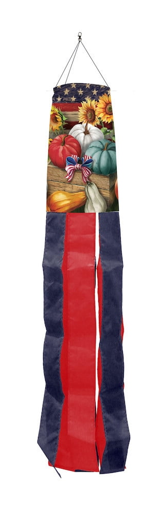 Briarwood Lane Patriotic Pumpkins Autumn Windsock - Walmart Business ...