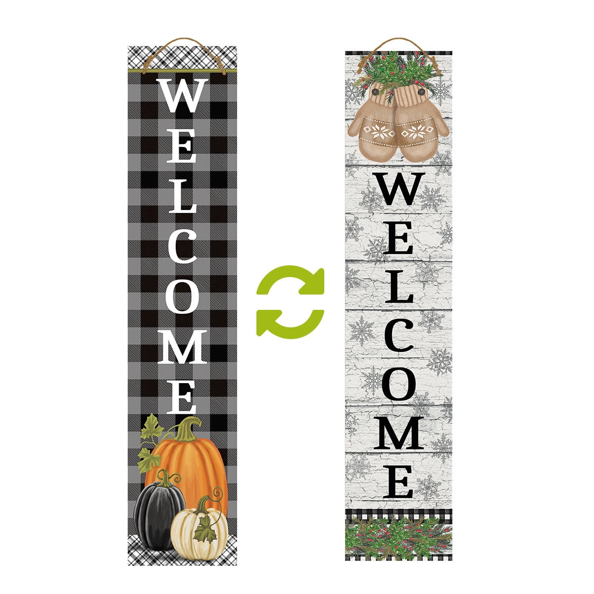 Briarwood Lane Pumpkins Mittens Pine Reversible Porch Leaner - Walmart.com