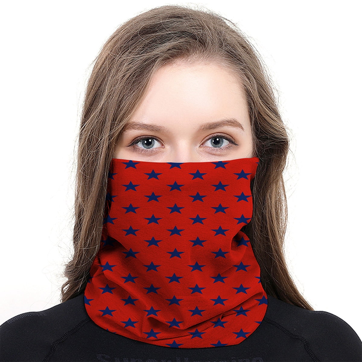 Briarwood Lane Red Stars Wrap-Around Face Covering Neck Gaiter ...
