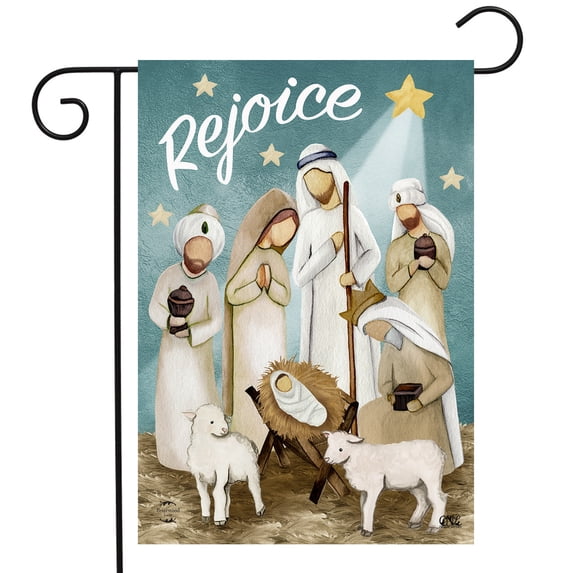 Briarwood Lane Rejoice Nativity Christmas Garden Flag, Lawn Yard Jesus ...