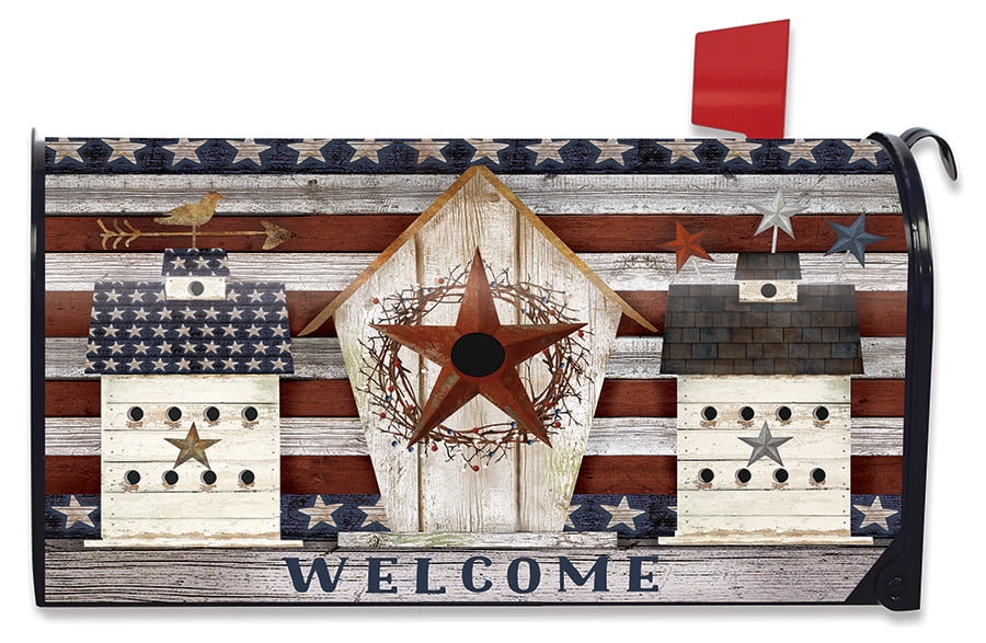 Briarwood Lane Rustic American Birdhouse Primitive Mailbox Cover ...