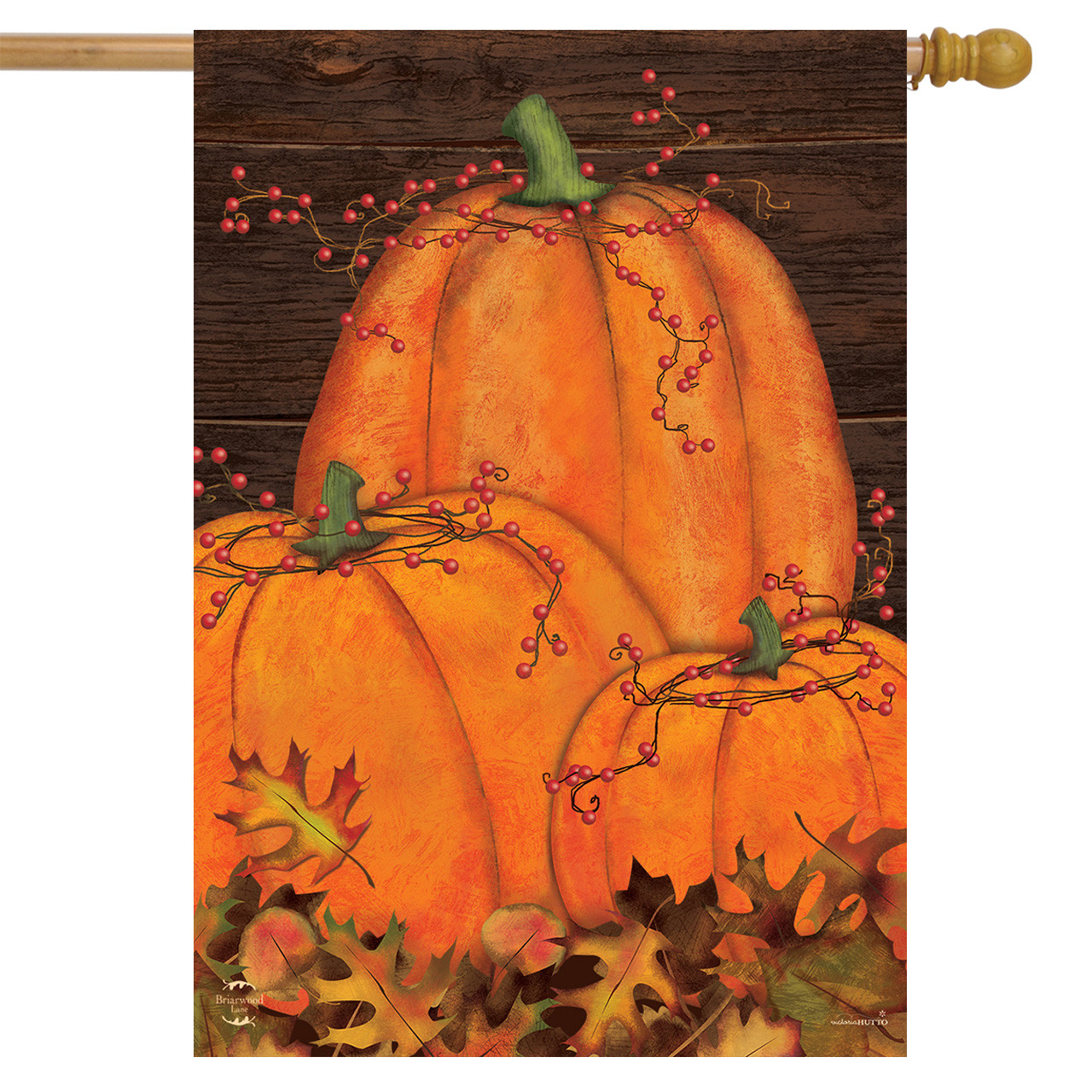 Evergreen Flag Fall Pumpkin Harvest House Flag - Walmart.com