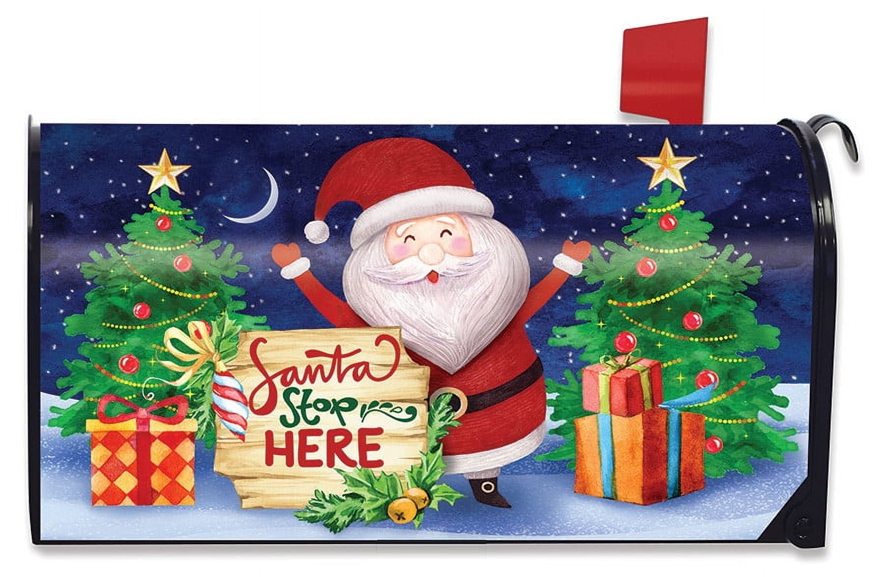Briarwood Lane Santa Stop Here Humor Christmas Mailbox Cover - Walmart ...