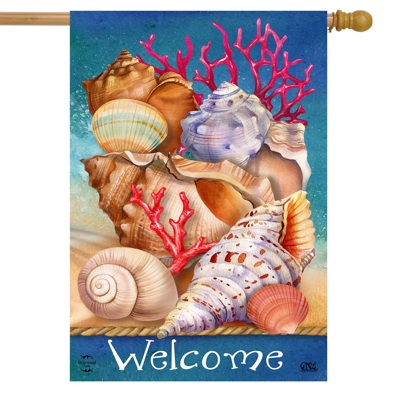 Briarwood Lane Seashell Welcome Summer House Flag - Walmart.com