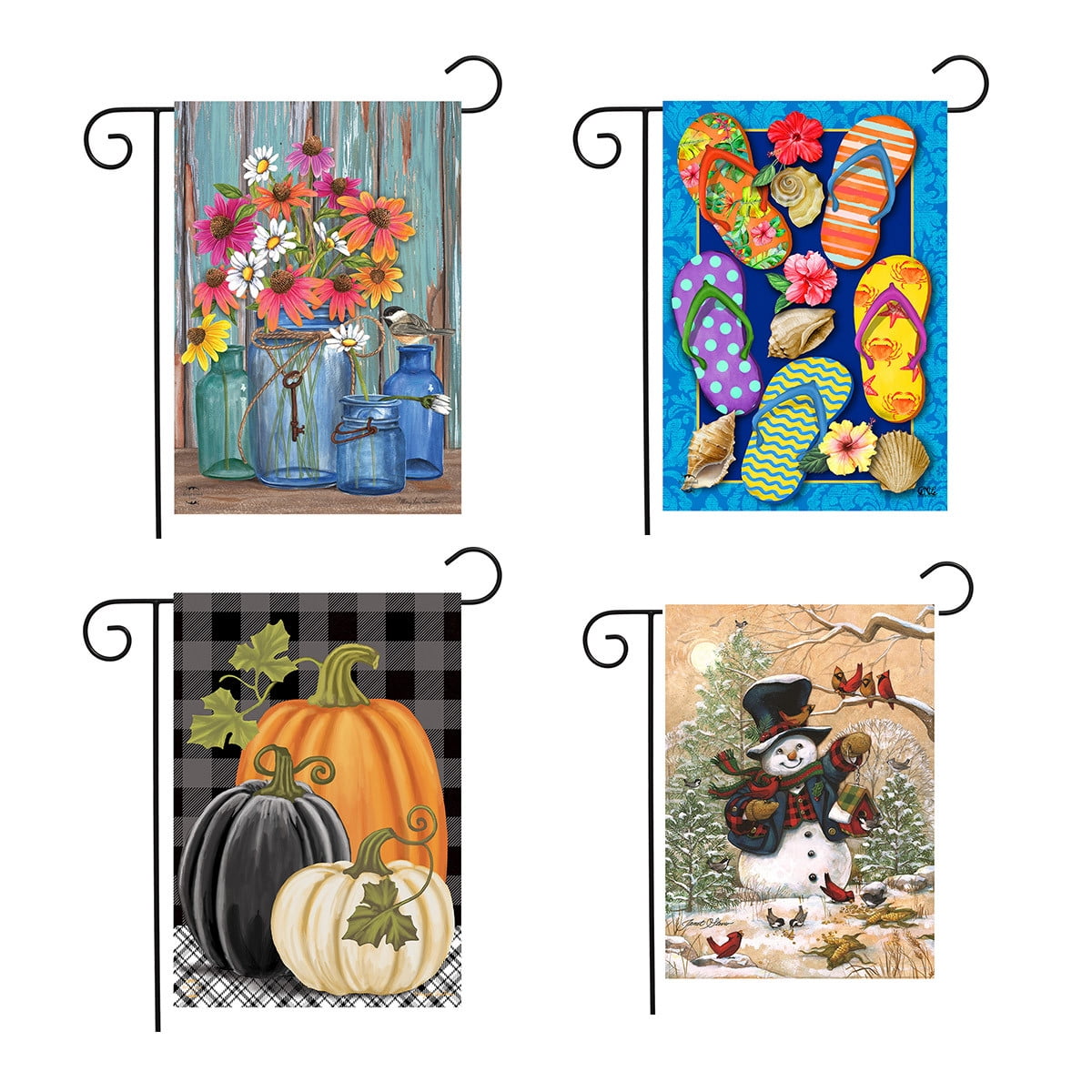 Briarwood Lane Craftsmanship Seasonal Garden Flags Set of 4 - Weather ...
