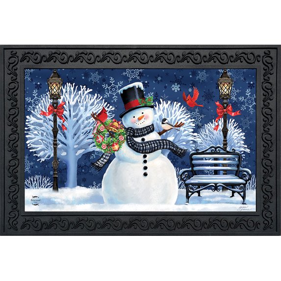 Briarwood Lane Outdoor Winter Welcome Mat - Snowman Holiday Cheer ...