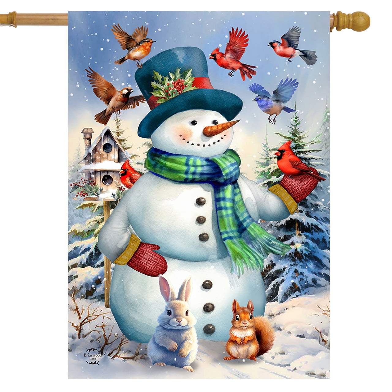 Briarwood Lane Snowman and Birds House Flag - Walmart.com