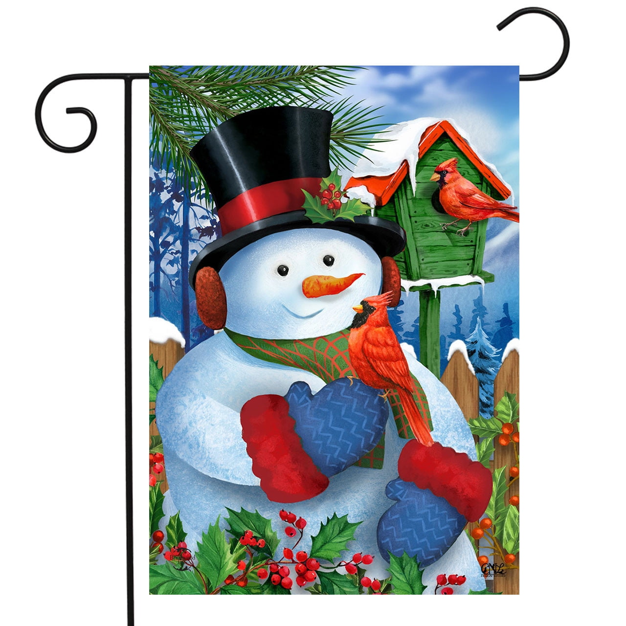 Briarwood Lane Snowman and Cardinals Garden Flag - Walmart.com