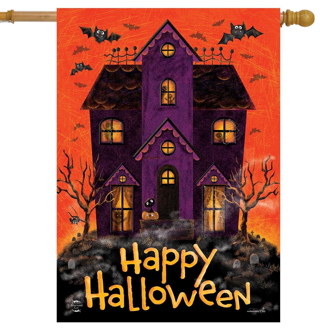Briarwood Lane Spooky House House Flag - Walmart Business Supplies