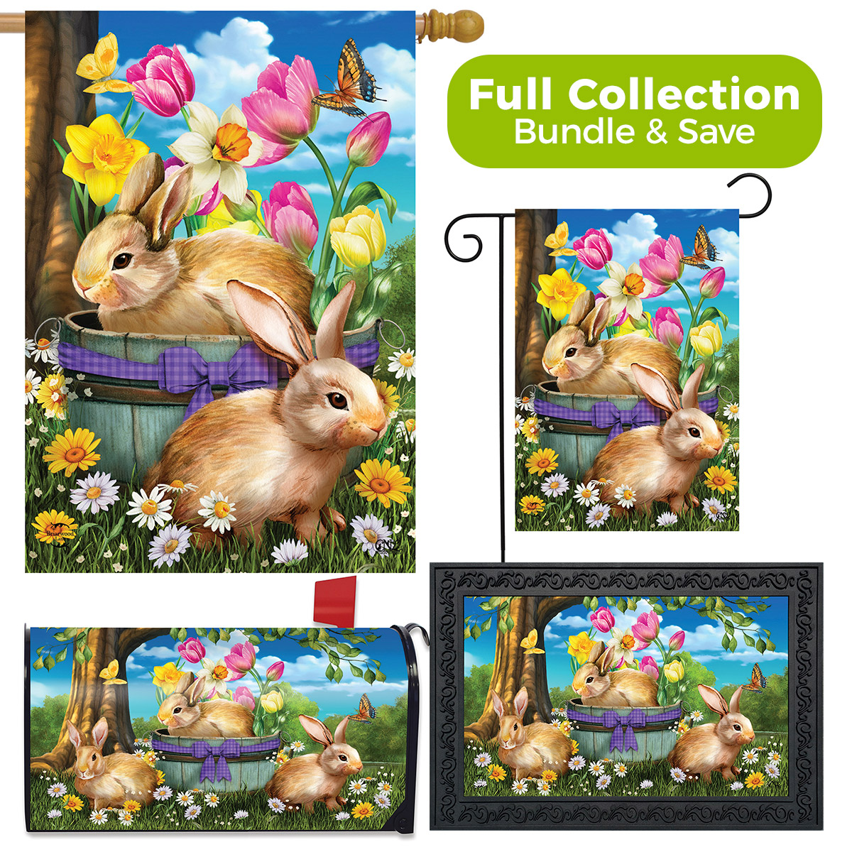 Briarwood Lane Spring Bunny Basket Easter Design Collection - Walmart.com