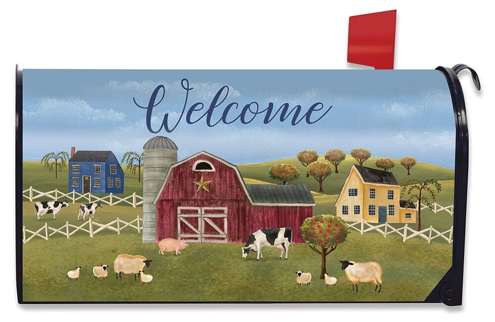 Briarwood Lane Spring Countryside 6.5” x 19” Vinyl Magnetic Mailbox ...