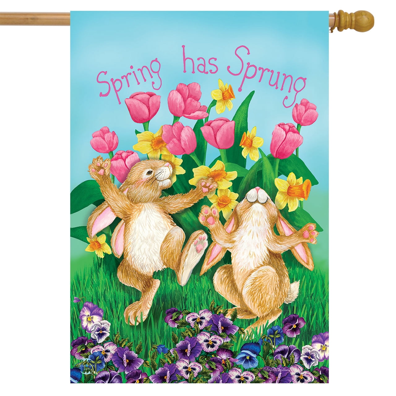 Briarwood Lane Spring Has Sprung Rabbits House Flag - Walmart.com