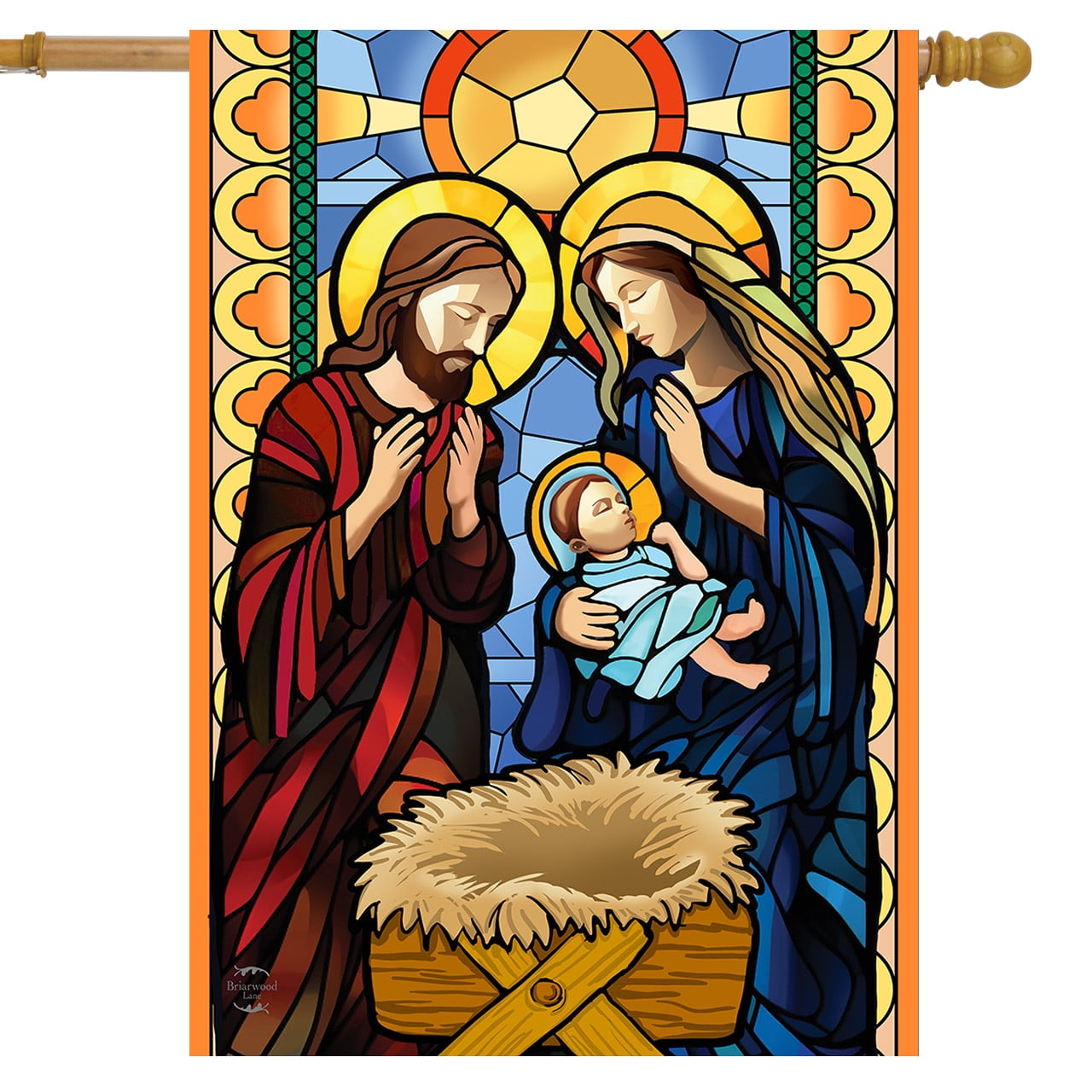 Briarwood Lane Stained Glass Nativity House Flag - Walmart.com