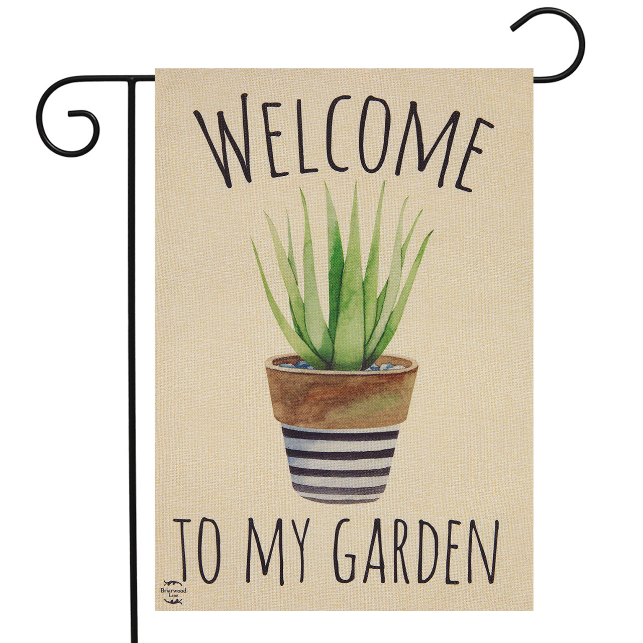 Briarwood Lane Striped Garden Pot Spring Burlap Garden Flag - Walmart.com