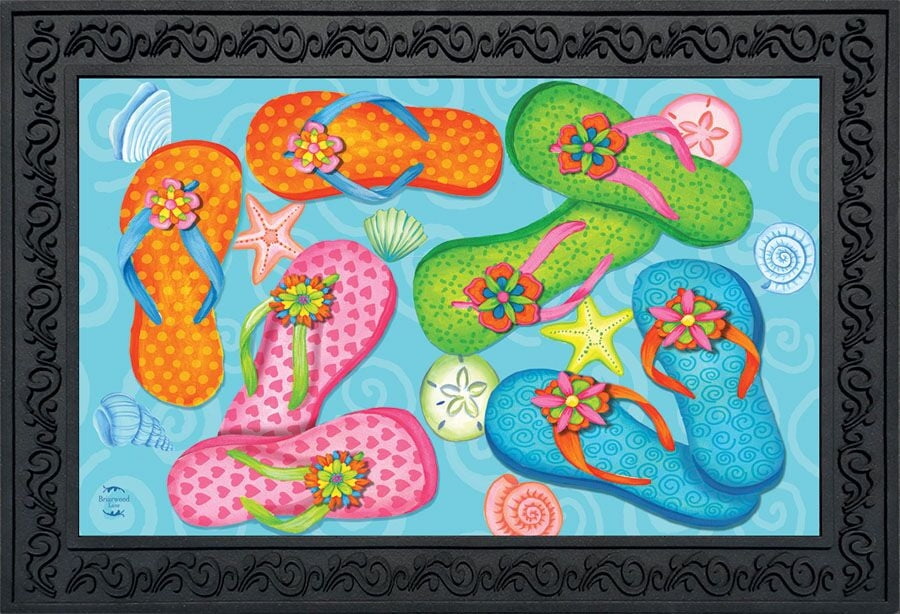 Briarwood Lane Summer Flip Flops Nautical Doormat - Walmart.com