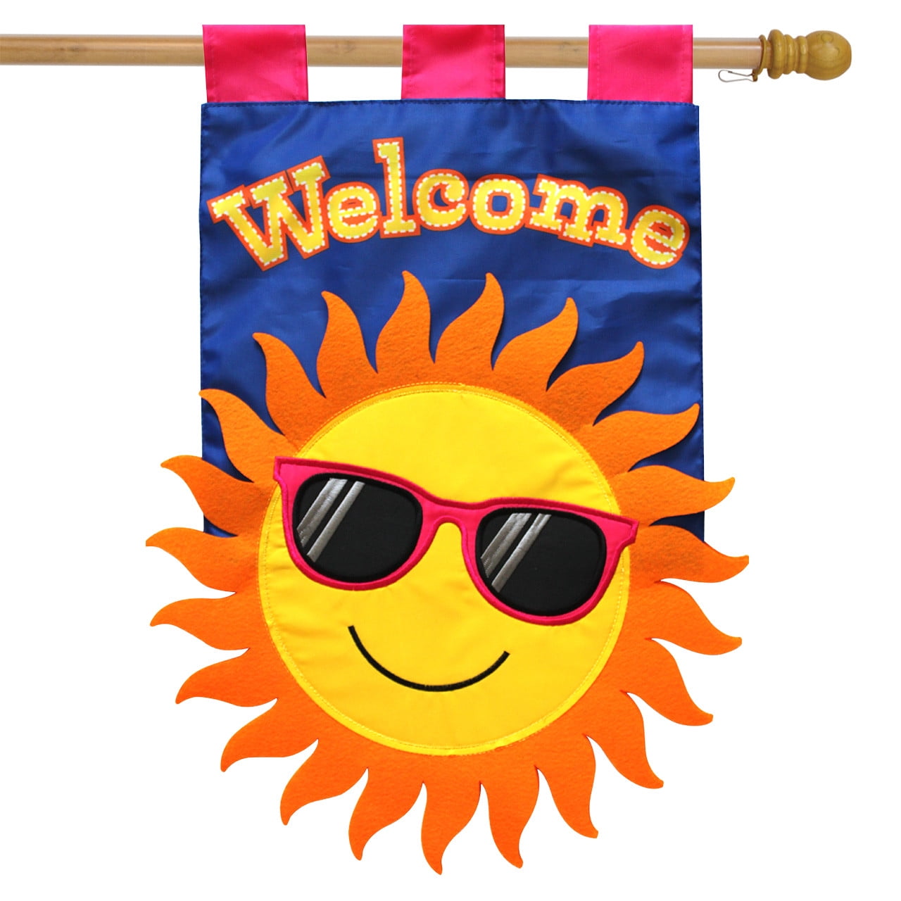 Briarwood Lane 28" x 40" Summer Sun Applique House Flag, Weather ...